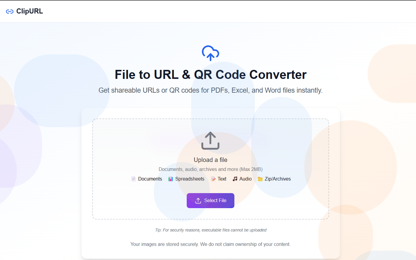 File to URL & QR Code Converter - PDF, Word, Excel Online | ClipURL